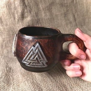 Pottery Mug With Valknut - Etsy