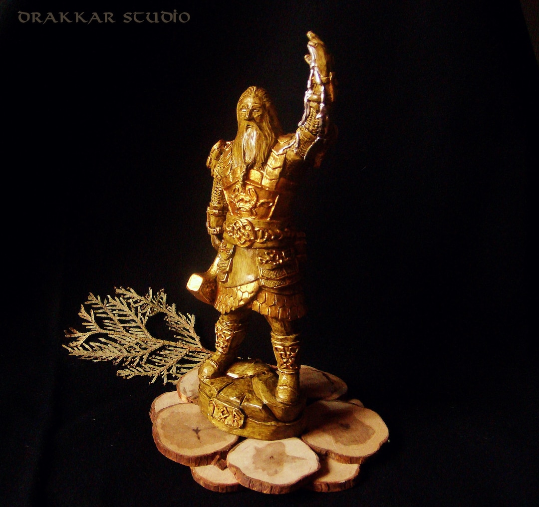 Statuette of Thor. Asatru Altar Statuette - Etsy