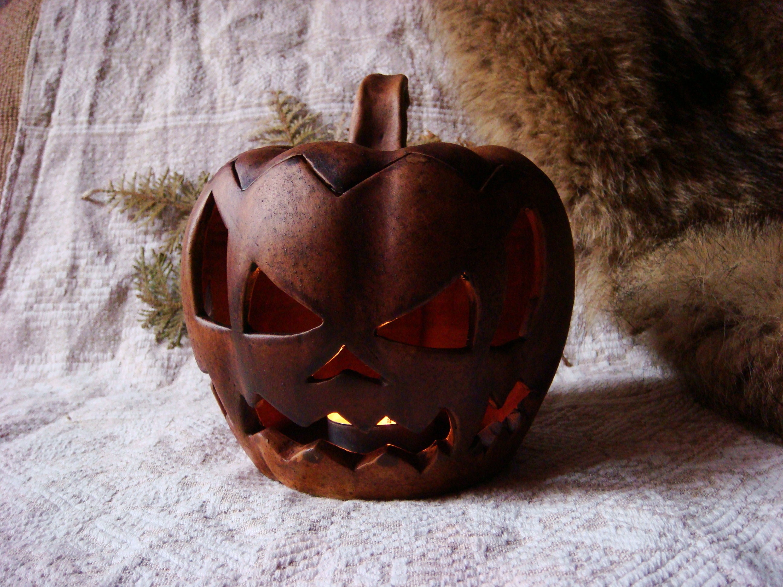 Ceramic Pumpkin Jack-o'lantern - Etsy