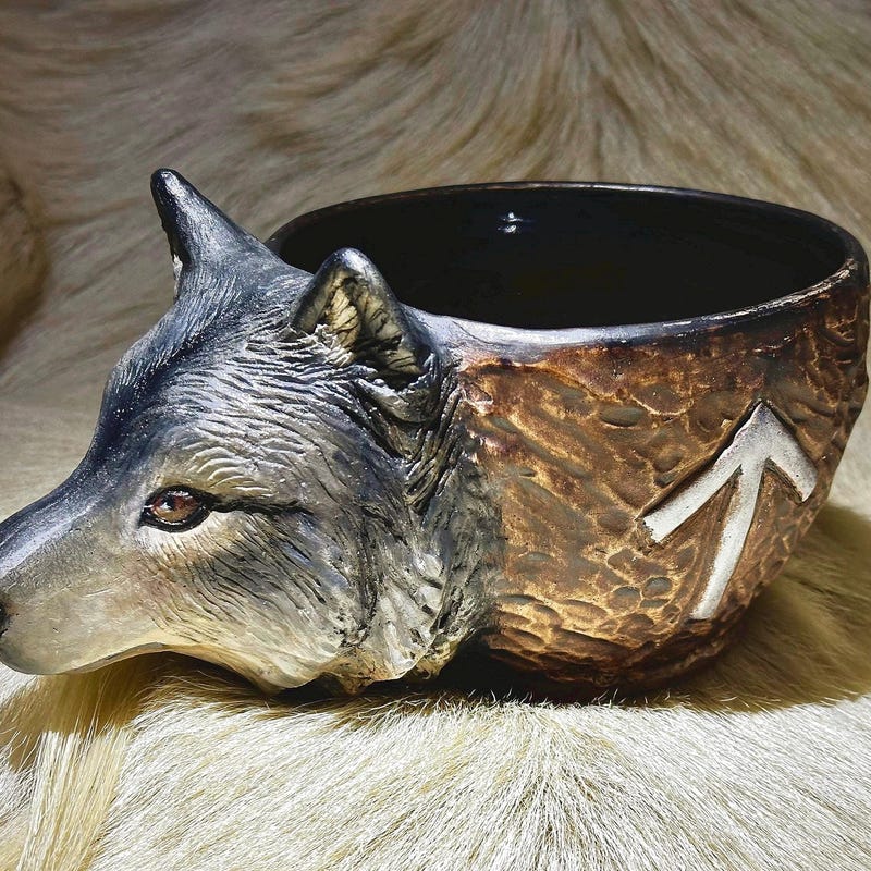 Ceramic Wolf Head - Etsy