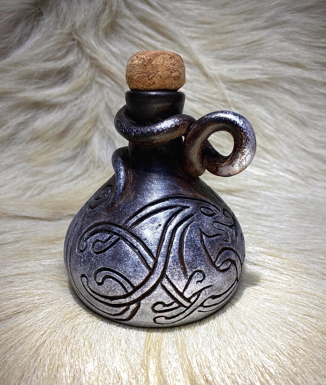 Hancrafted Small Ceramic Bottle Designed in Urnes Style - Etsy