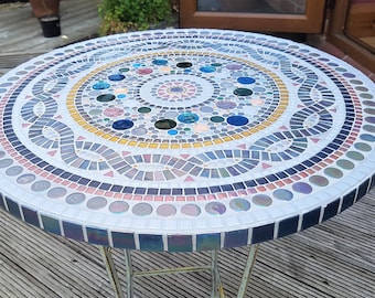 Round Mosaic Table - Etsy