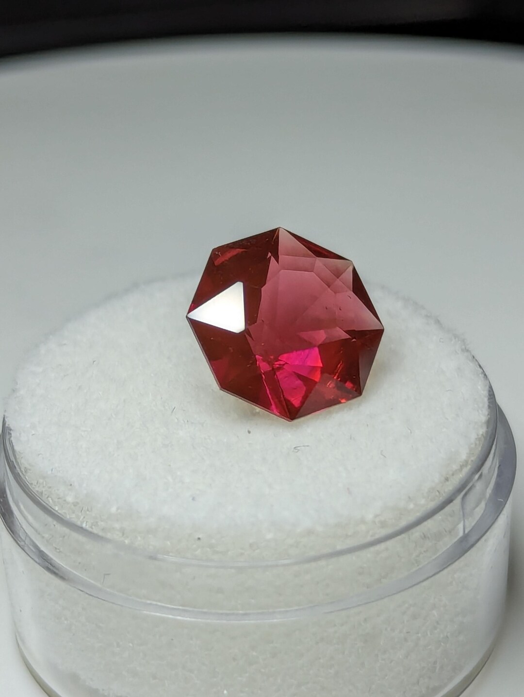 4.0ct Red Helenite – in Gram's “easy Eight” Designer Cut Octagon ...