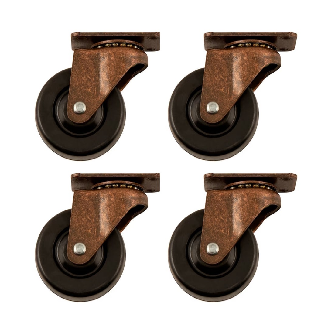 Vintage Rustic Antique Style Copper Caster Swivel Wheels - Set of 4 - Etsy