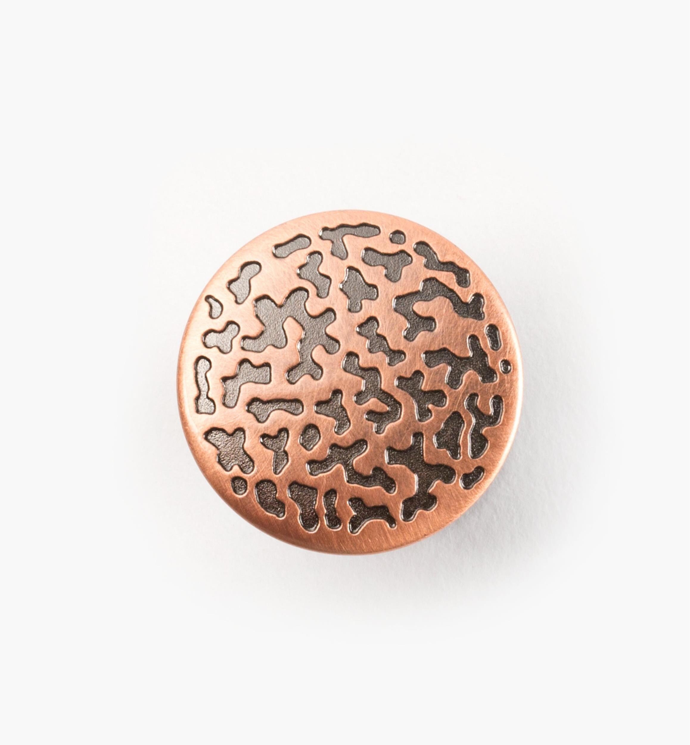 Antique Copper Embossed Knob / Drawer Pull - Etsy