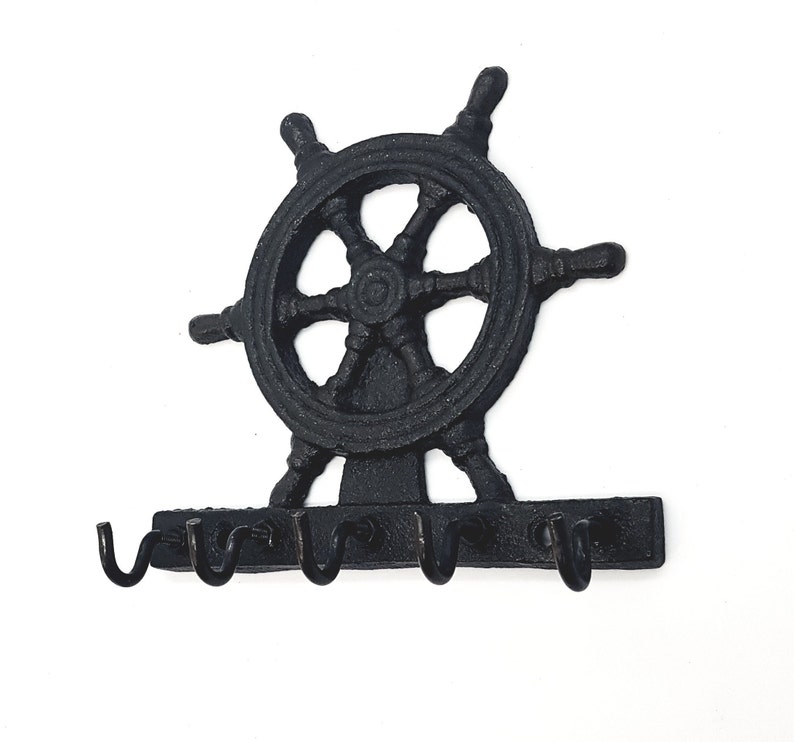 Vintage Cast Iron Nautical Ships Wheel Key Entryway Hook / Hanger - Etsy