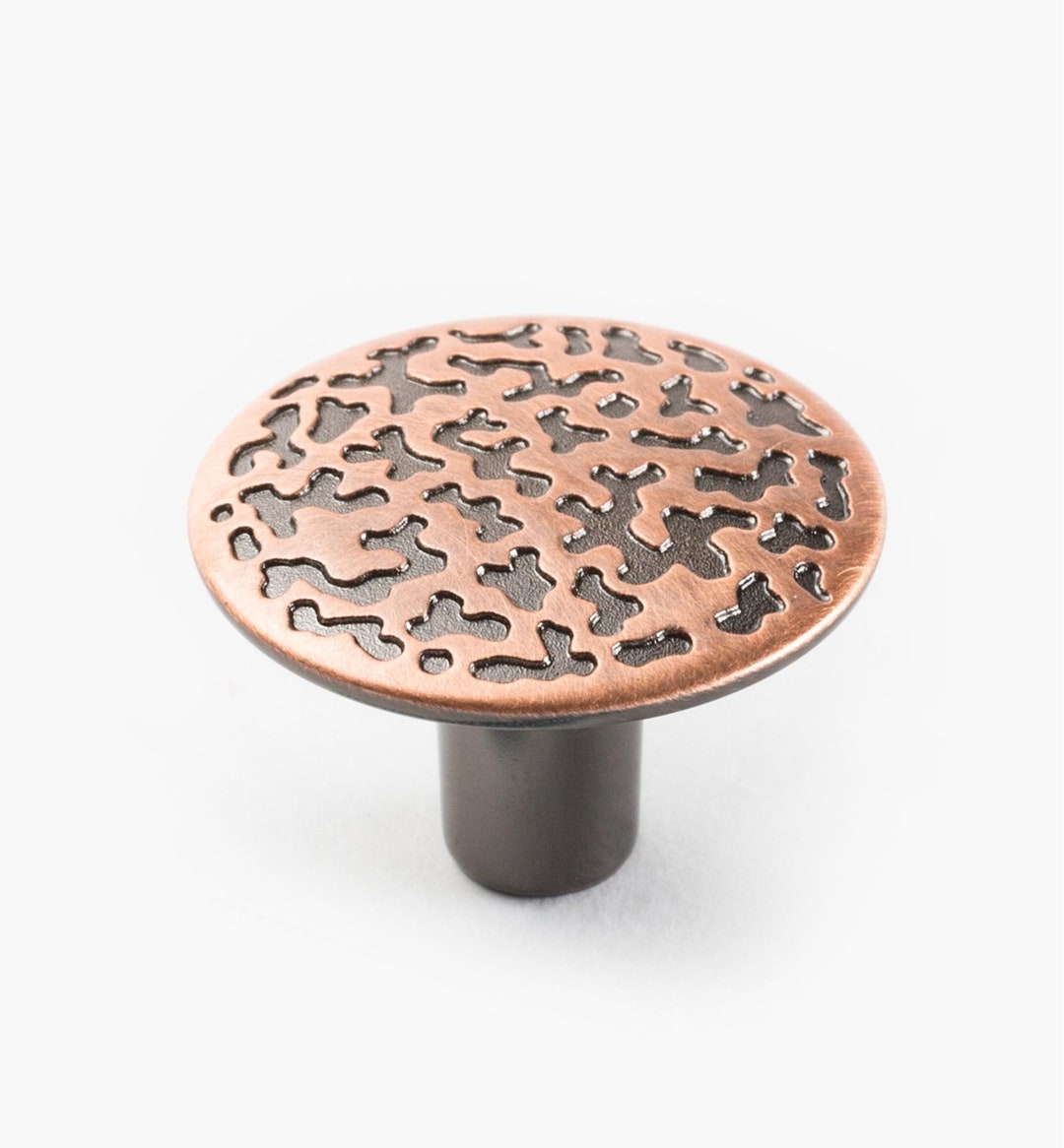 Antique Copper Embossed Knob / Drawer Pull - Etsy