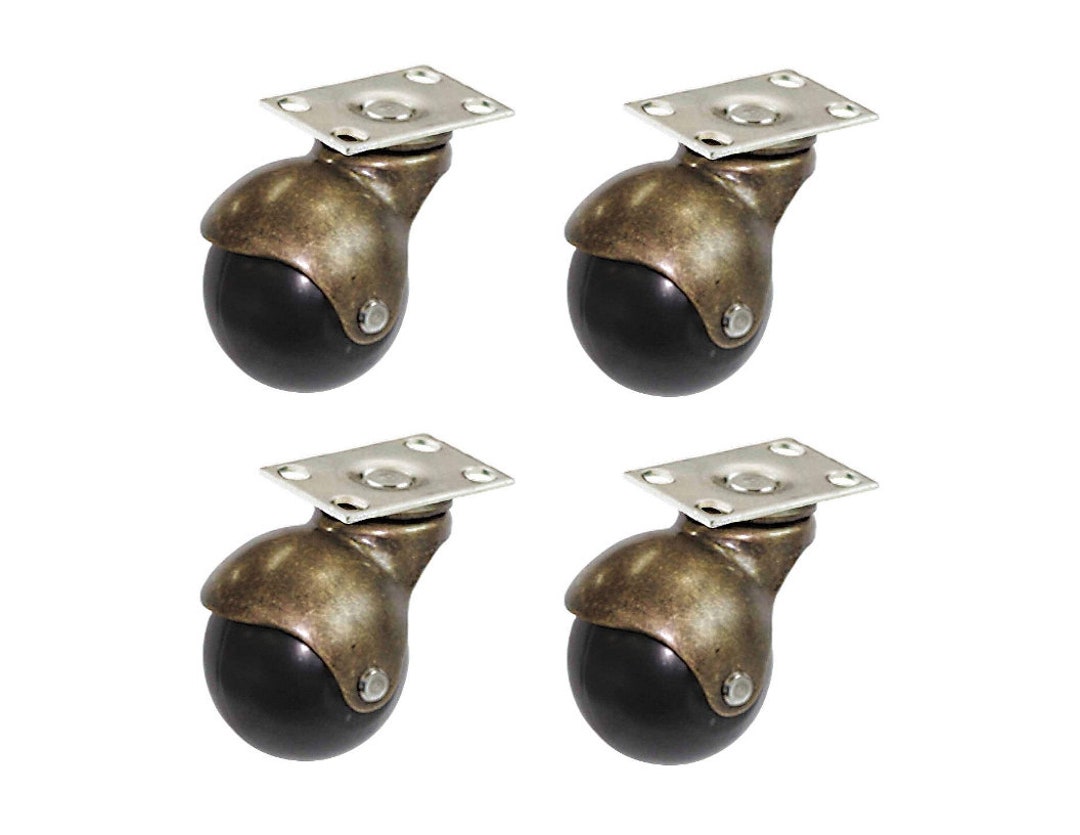 Vintage Rustic Style Antique Brass Hooded Caster Wheels - Set of 4 - Etsy