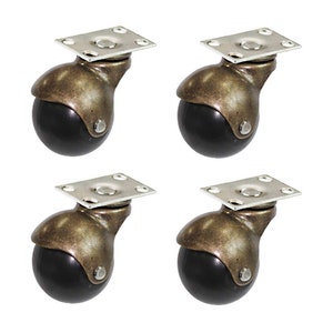 Vintage Rustic Style Antique Brass Hooded Caster Wheels - Set of 4 - Etsy