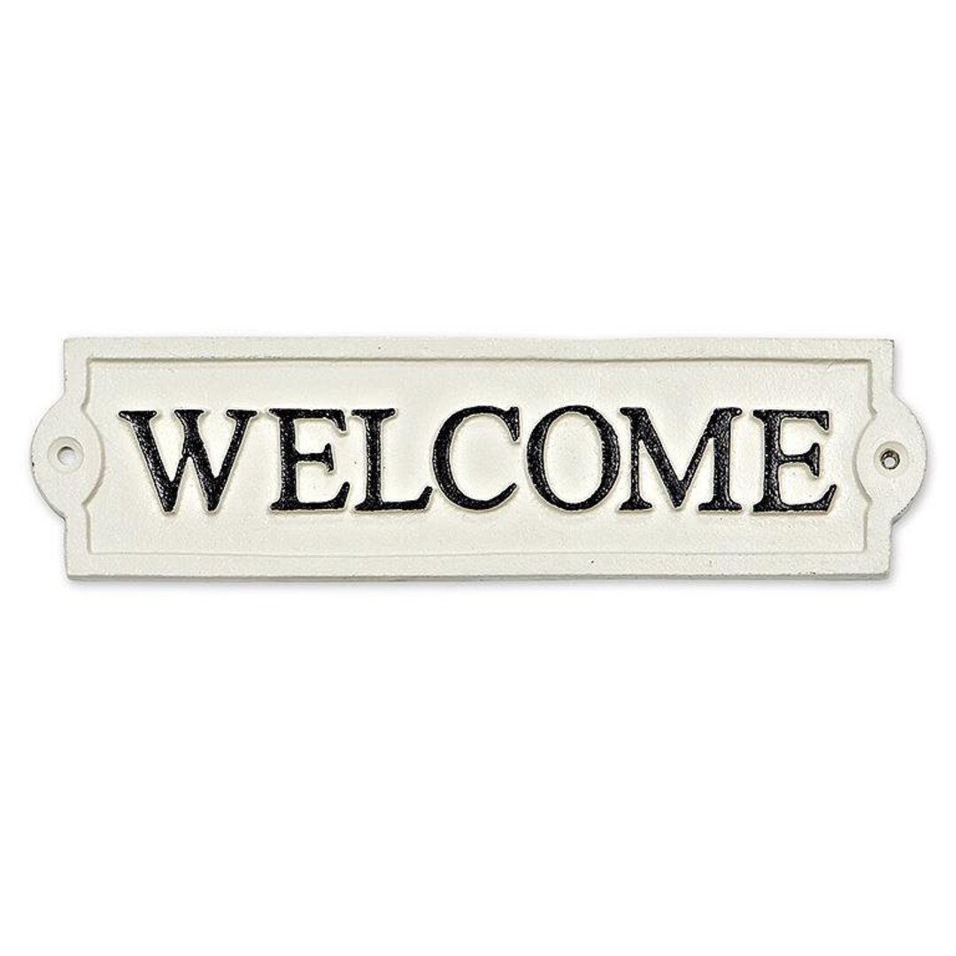 Vintage Rustic Cast Metal Welcome Sign / Plaque - Etsy