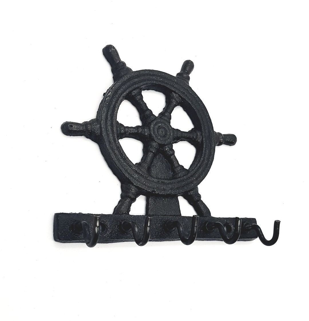 Vintage Cast Iron Nautical Ships Wheel Key Entryway Hook / Hanger - Etsy
