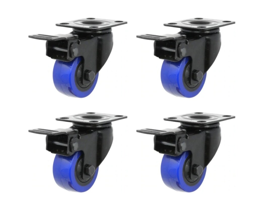 Black Metal Indoor / Outdoor Cabinet Caster Swivel Wheel With Brake Set ...