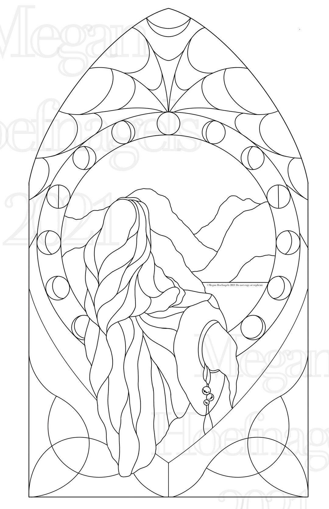 Wanderlust Witch Stained Glass Pattern - Etsy