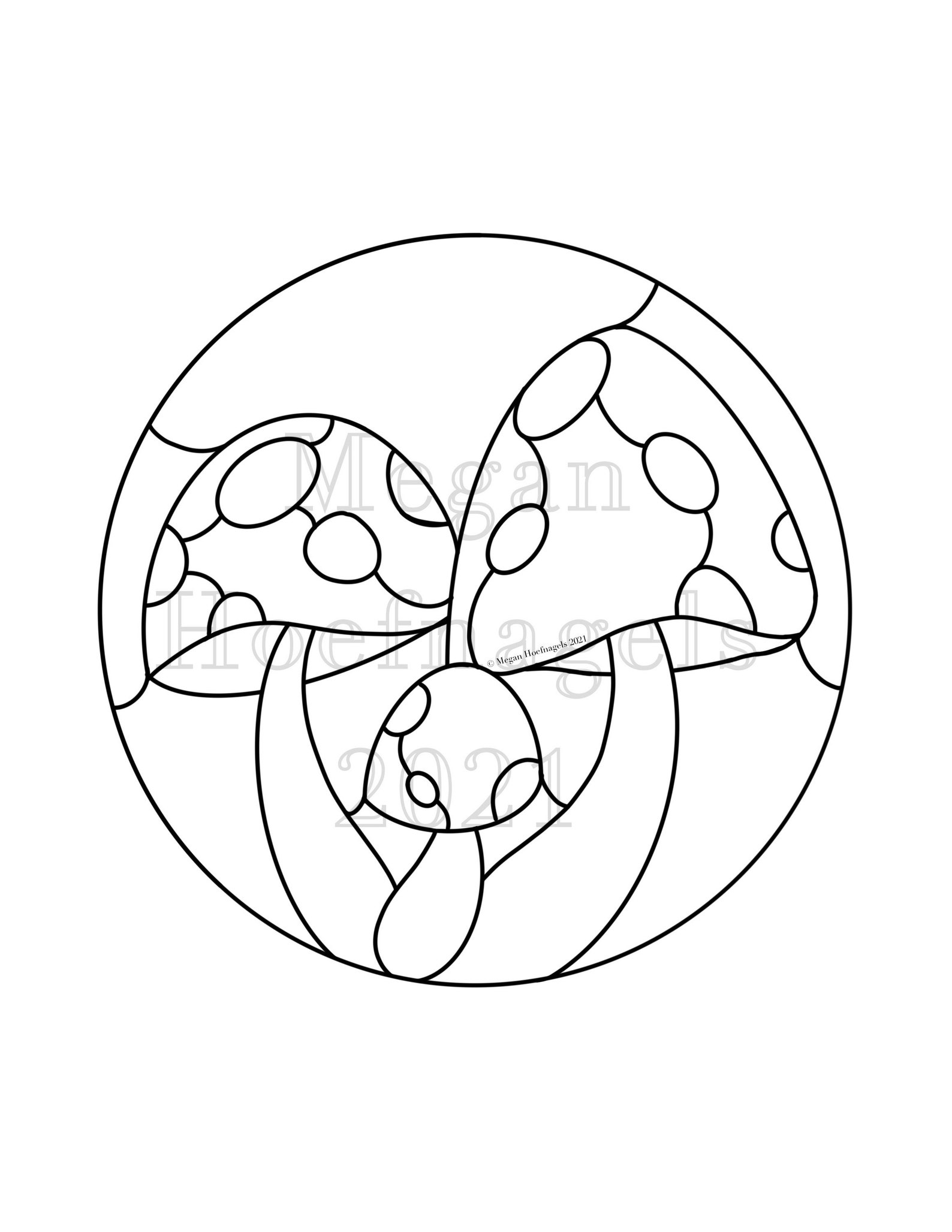 Stained Glass Mushrooms Pattern/ Circular Mushroom Pattern for - Etsy