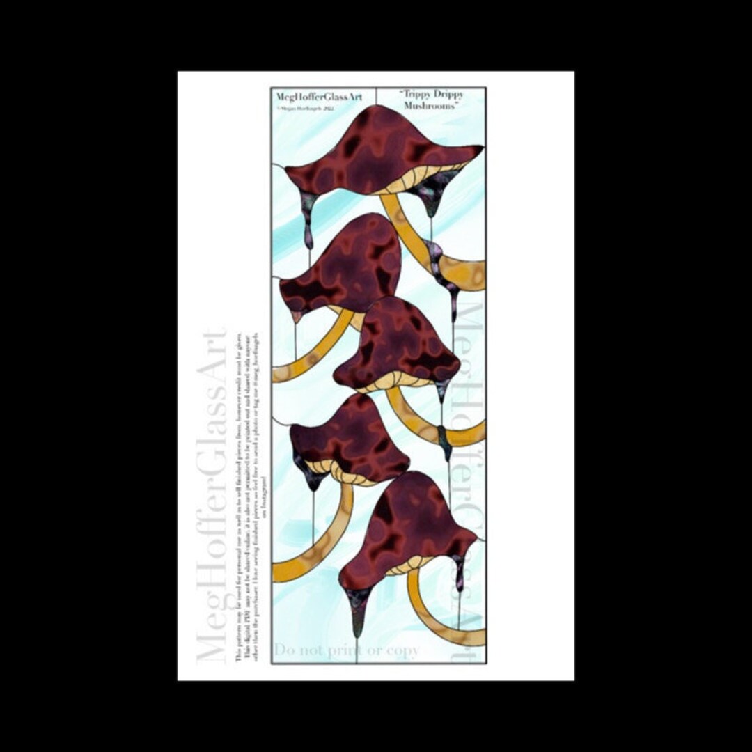 Mushrooms, Stained Glass Pattern, Wall Decor, Stained Glass Mushrooms ...