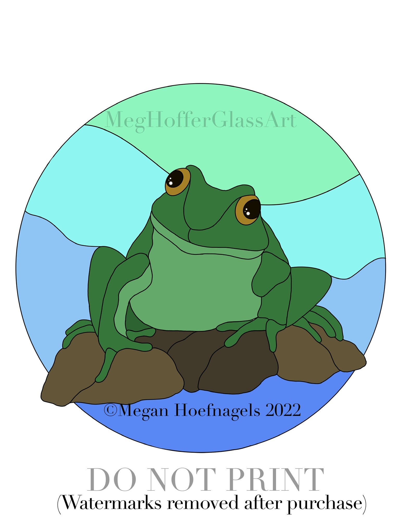 Froggy Friend Stained Glass Pattern - Etsy