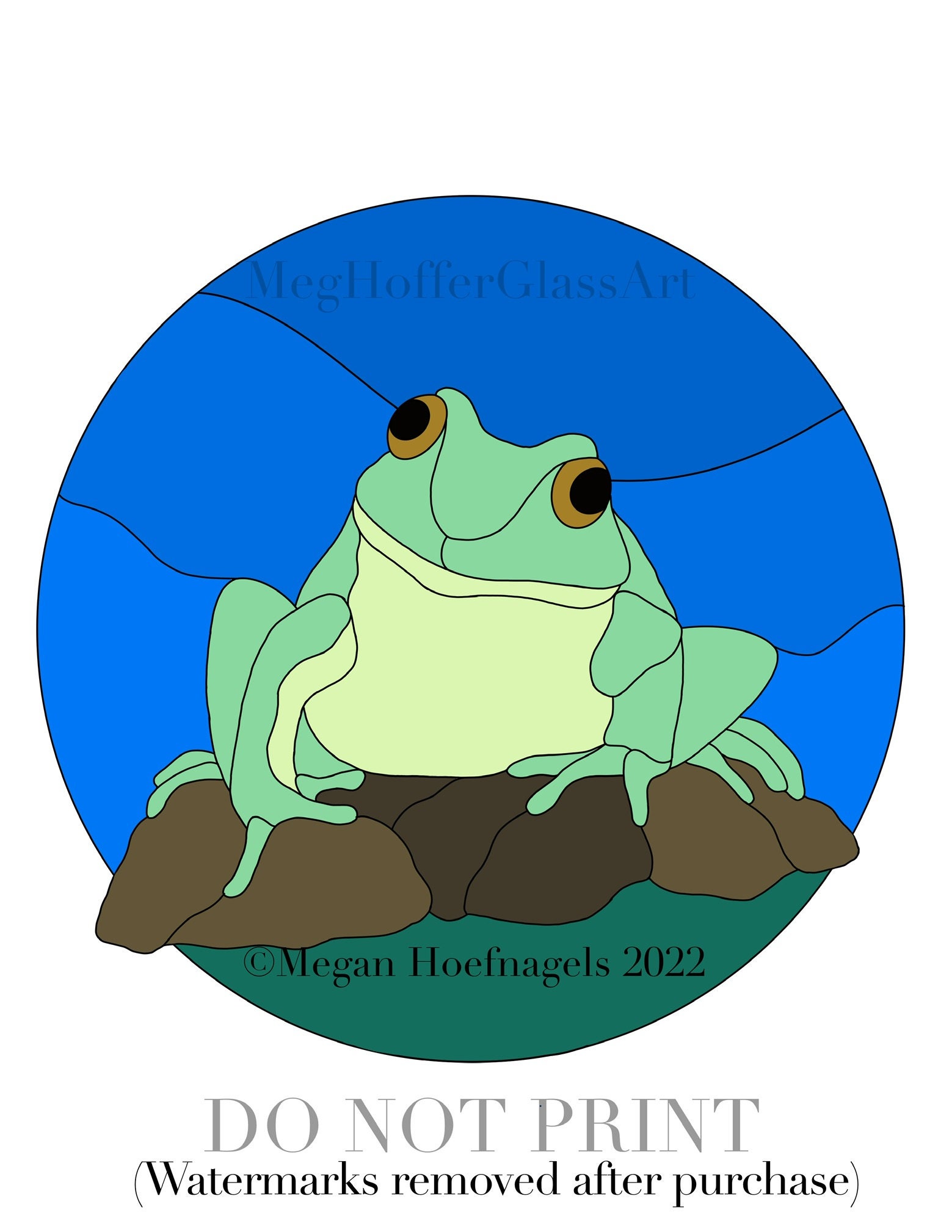 Froggy Friend Stained Glass Pattern - Etsy