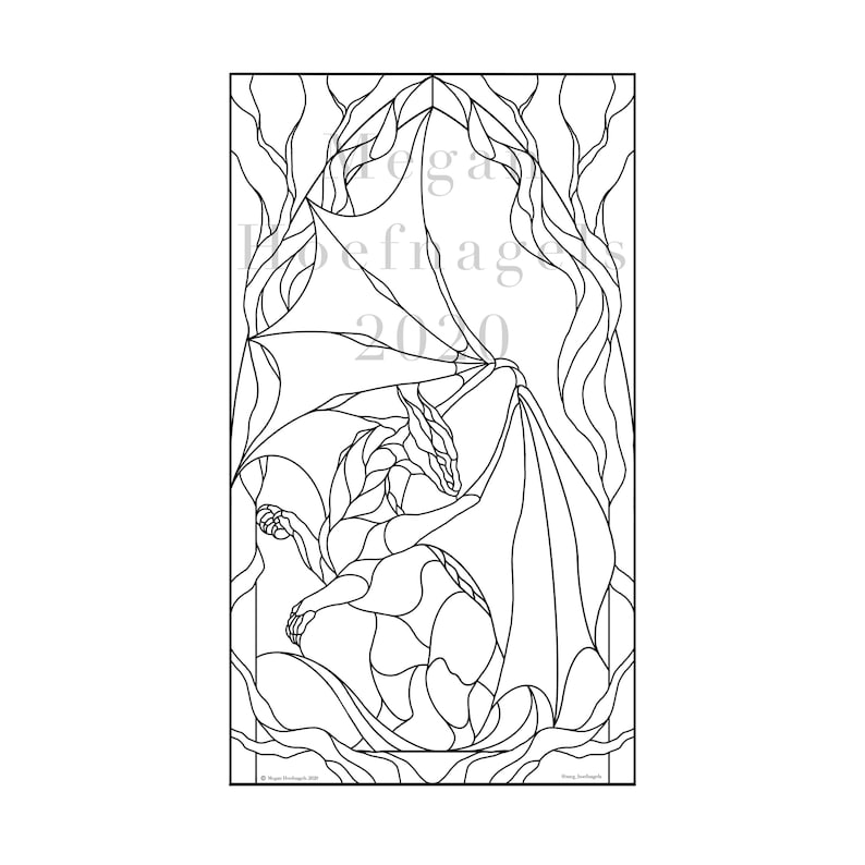 Queen Dragon Stained Glass Pattern - Etsy