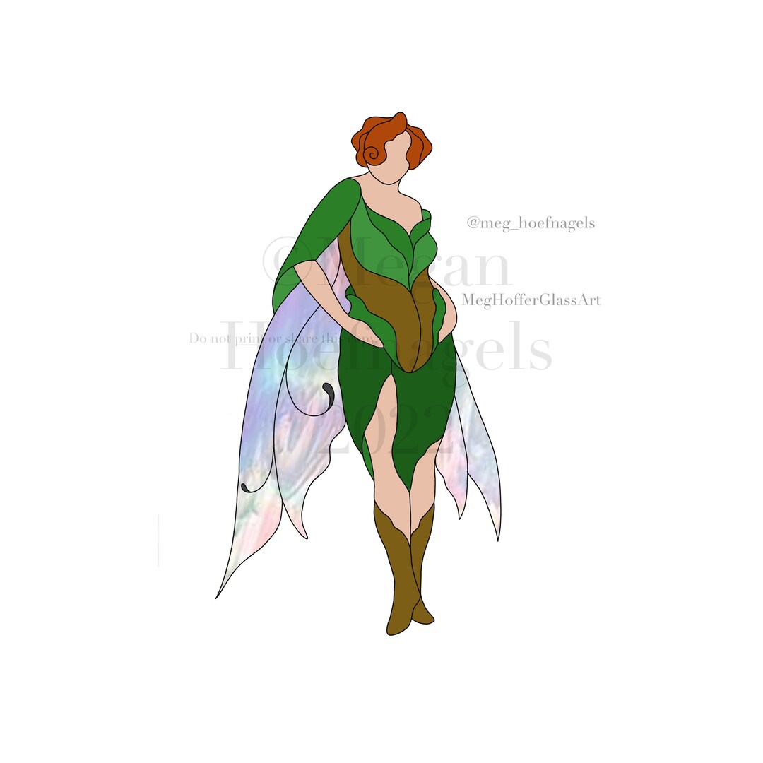 Stained Glass Pattern/ Stained Glass Fairy/ Stained Glass Fairy Pattern ...