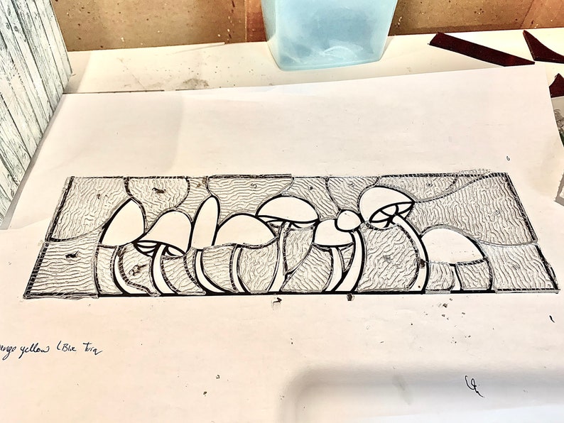 Webbed Mushrooms Stained Glass Pattern - Etsy