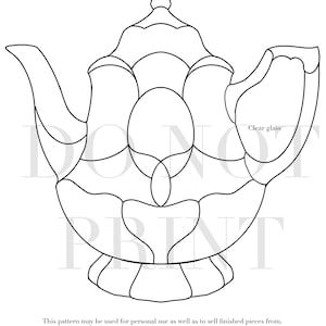 Stained Glass Pattern// Tea Pot// Suncatcher //tea Party - Etsy