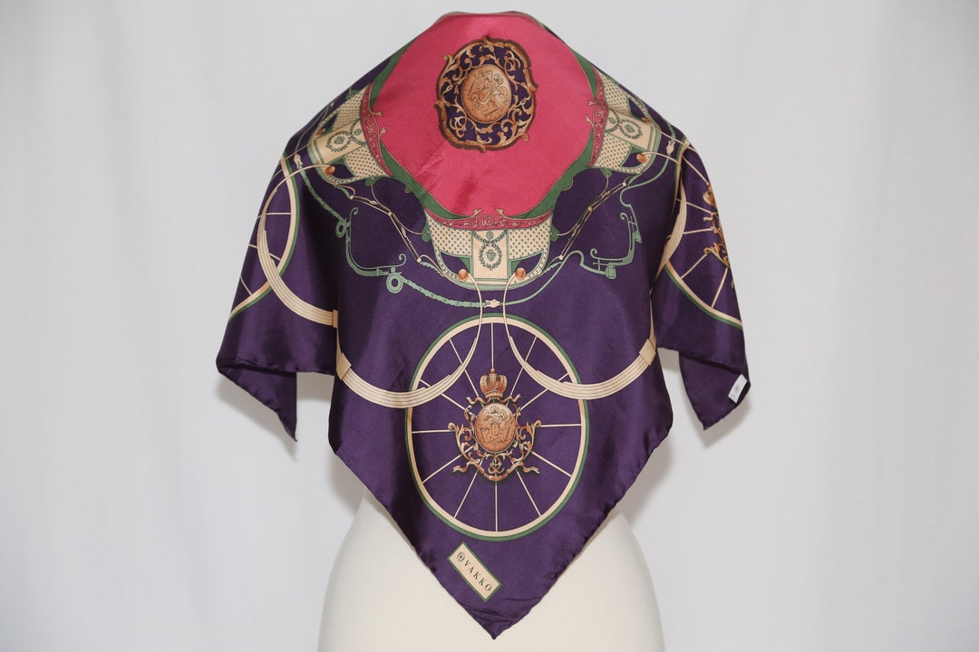 Authentic VAKKO Designer Silk Twill Scarf Vintage Purple Near Mint - Etsy