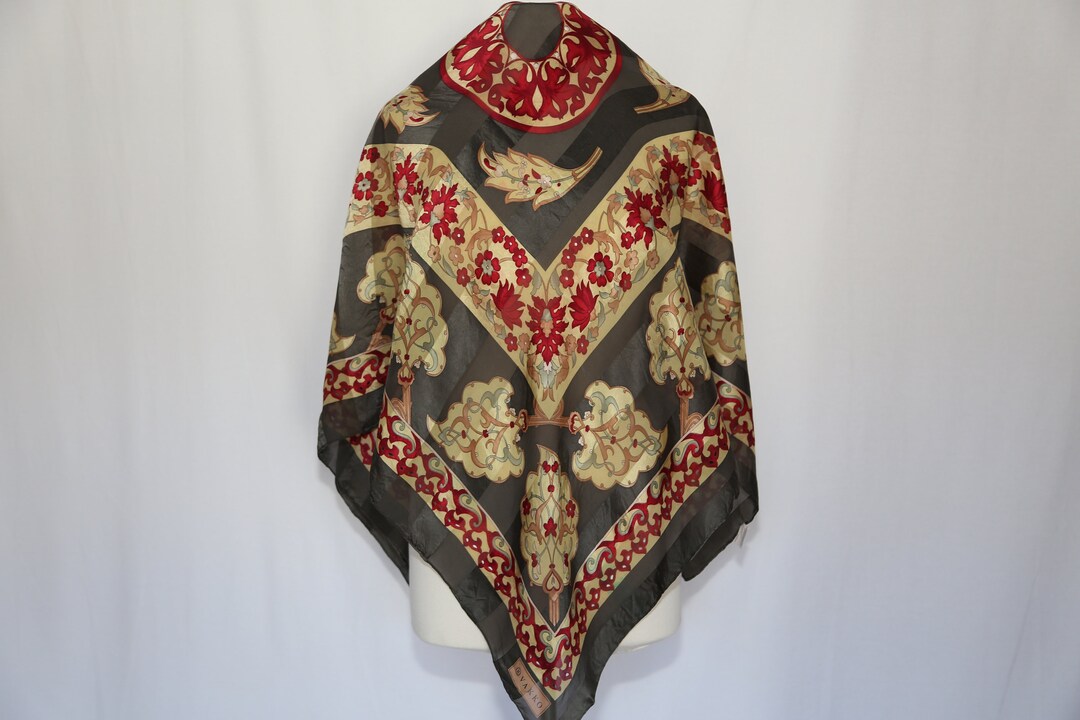 Unique Authentic VAKKO Made in Turkey Perforated Throughout! Large Silk ...