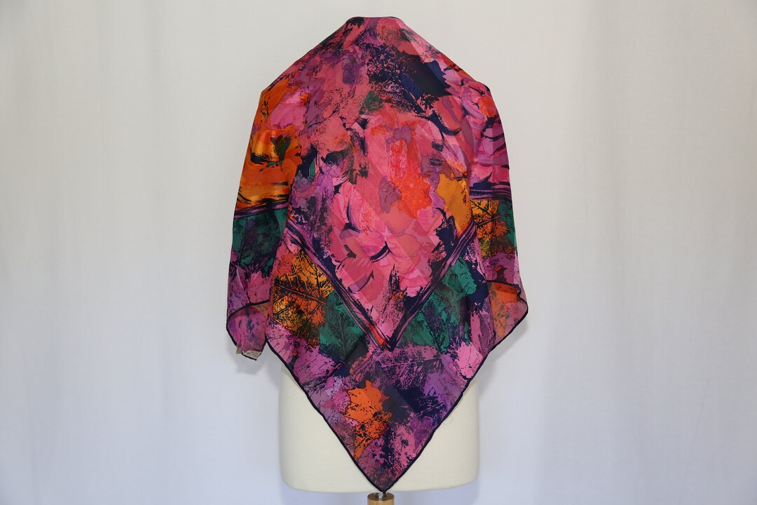 Authentic Tino Cosma Designer Silk Scarf Vintage Square Floral - Etsy