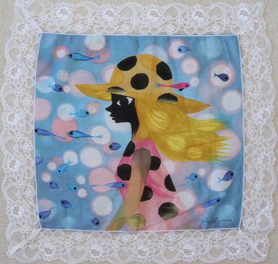 Rare Art! Authentic Seiji Fujishiro Art “summer Fish" 1990 Cotton ...