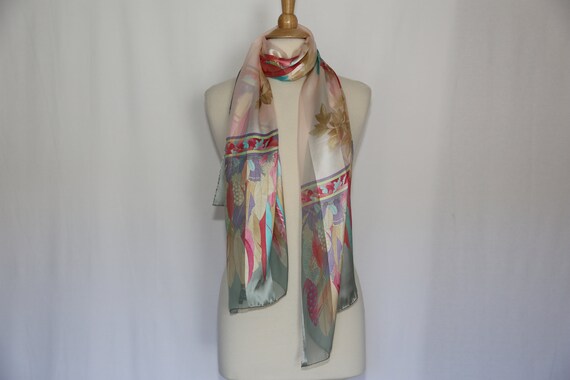 Authentic 70s Made in Italy LEONARD silk scarf floral… - Gem