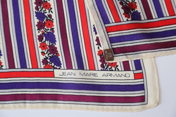 Authentic 80s Jean Marie Armand oblong silk scarf vin… - Gem