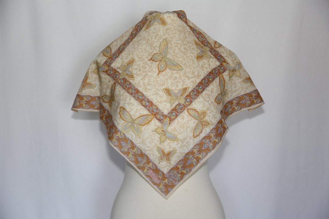 Authentic Lancetti Butterfly Cotton Scarf Neckerchief Vintage - Etsy