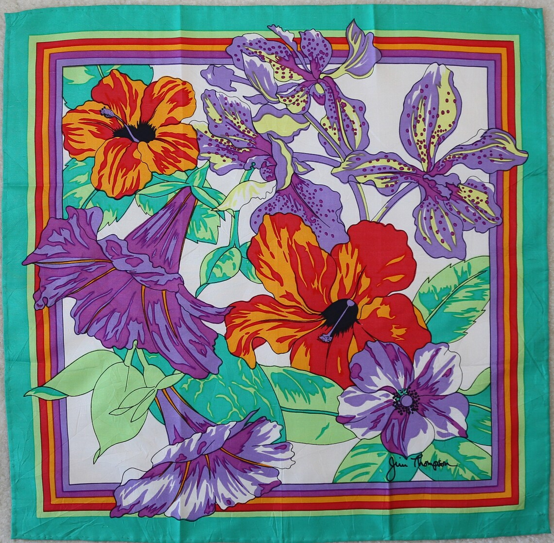 Authentic Jim Thompson Luxury Designer Small Silk Scarf - Etsy