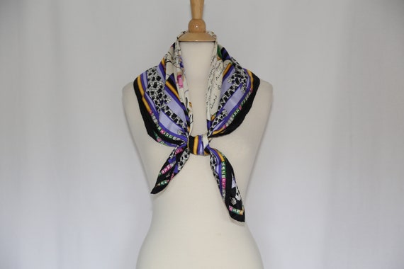 Authentic 90s Cartier “Letters of Love’ heavy silk sc… - Gem