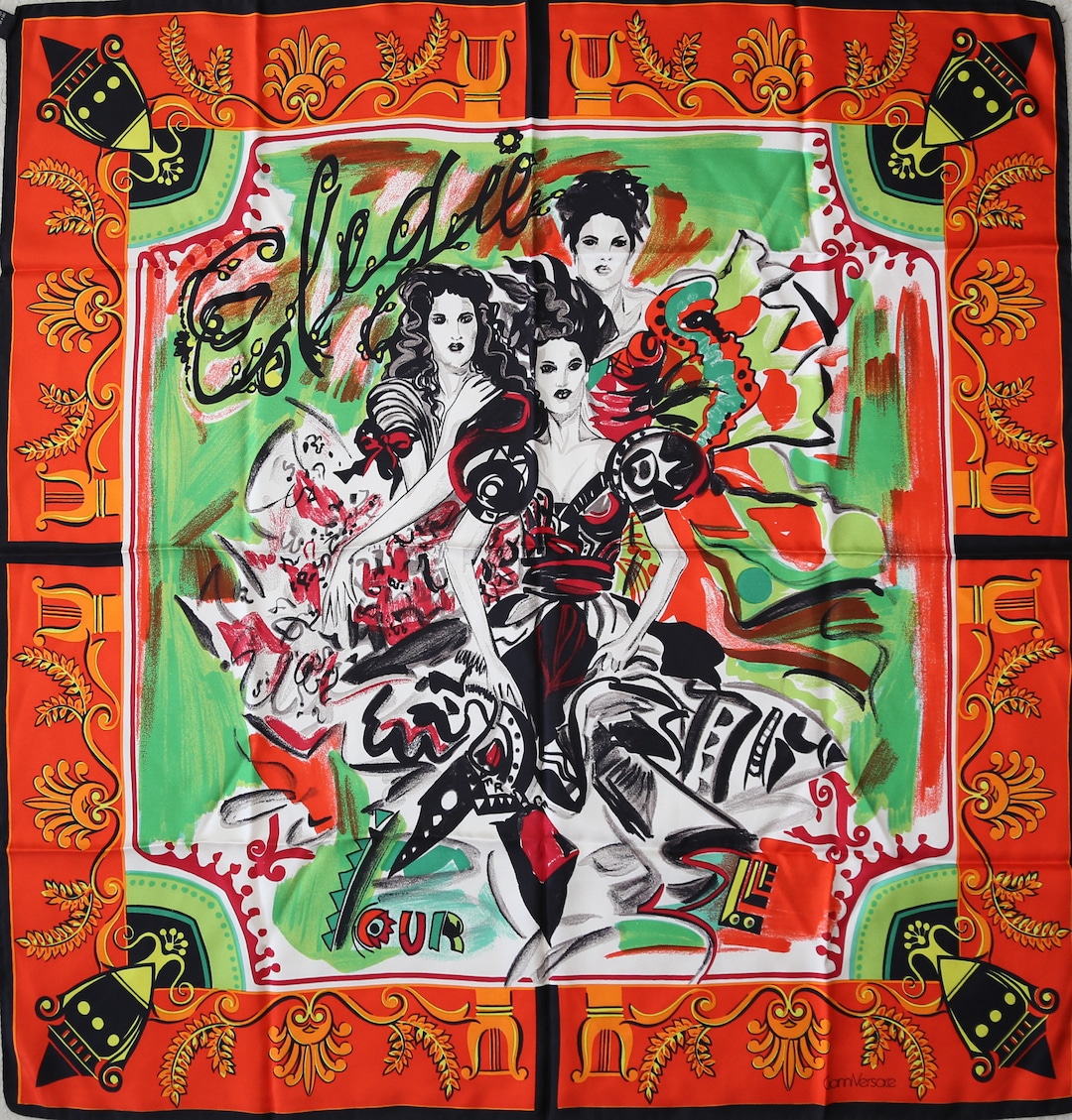 Rare Authentic Gianni Versace Bambole/dolls Print Silk Twill Scarf ...