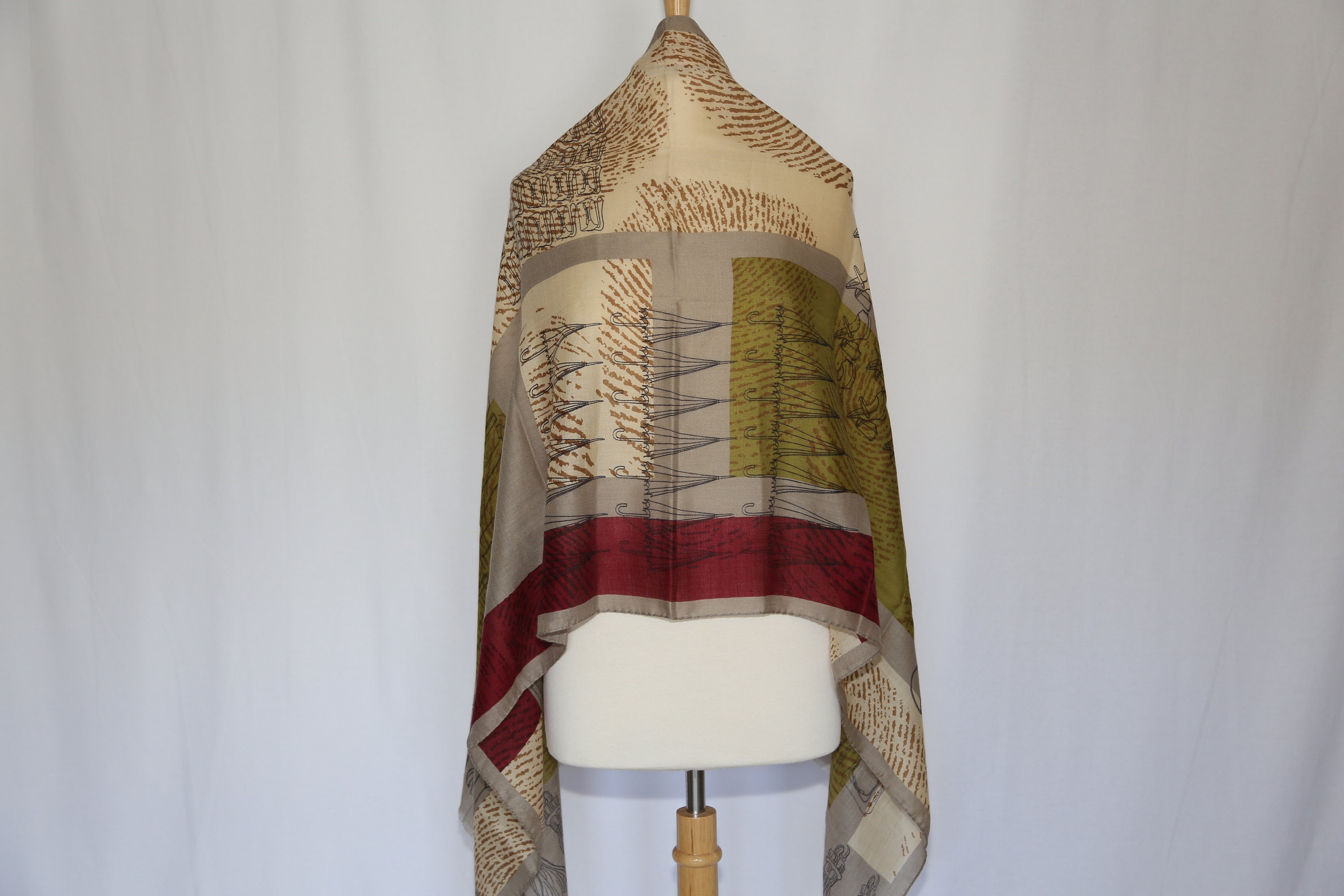 Authentic POLLINI Made in Italy CASHMERE Blend Scarf Shawl Vintage ...