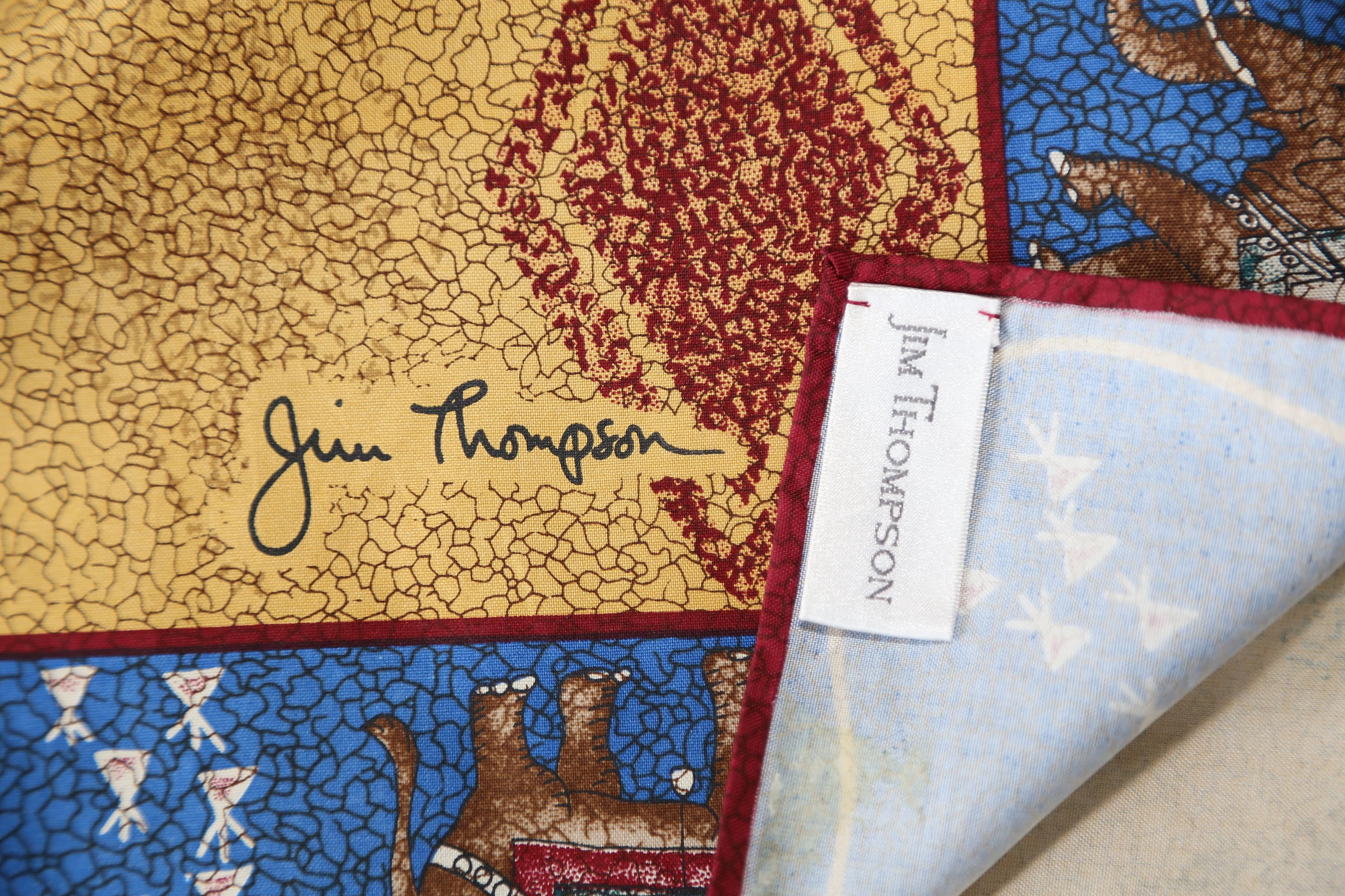 Authentic Jim Thompson Luxury Designer Elephants Silk Scarf - Etsy