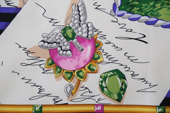 Authentic 90s Cartier “Letters of Love’ heavy silk sc… - Gem