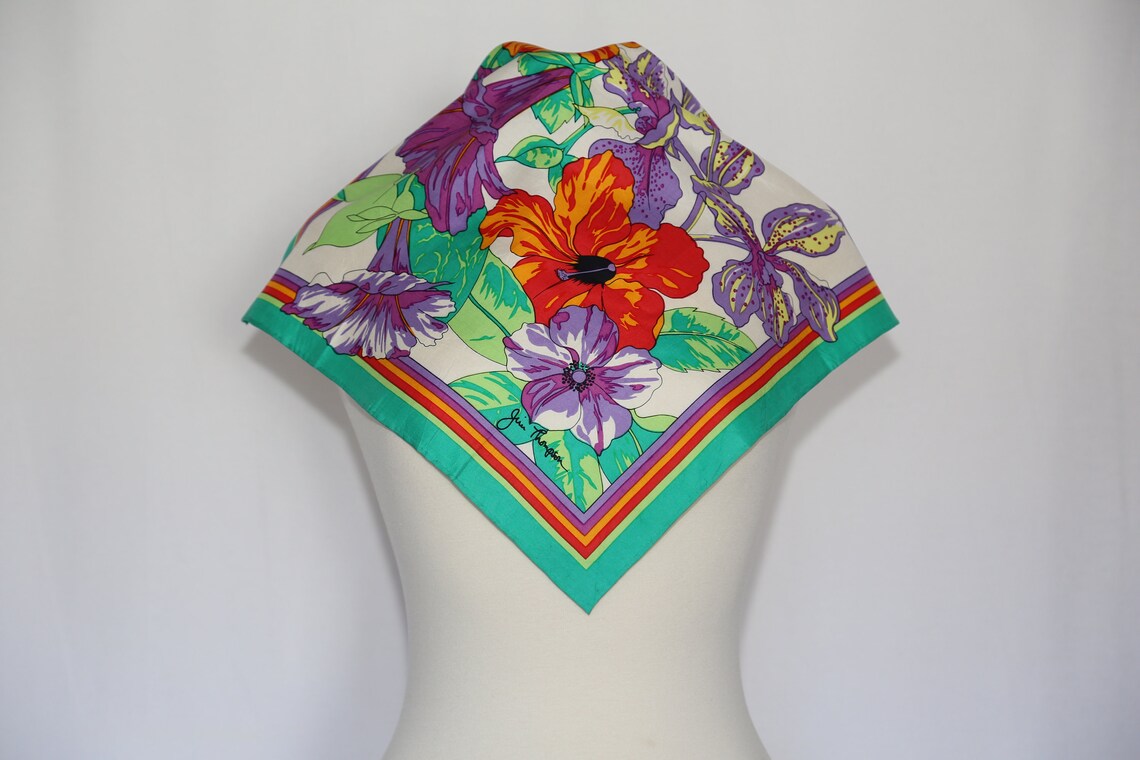 Authentic Jim Thompson Luxury Designer Small Silk Scarf - Etsy