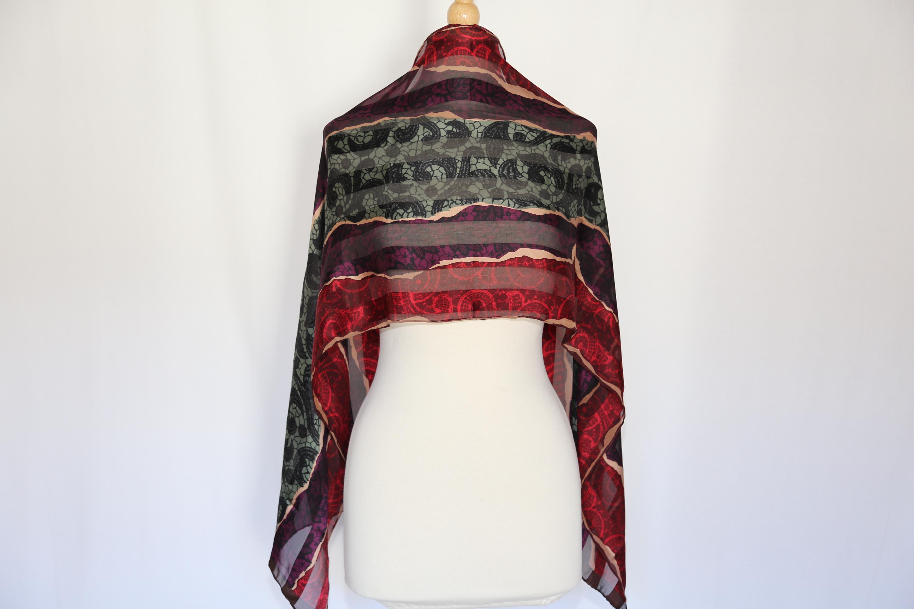 Authentic DVF Hand Rolled Silk Scarf Vintage Oblong Burgundy - Etsy