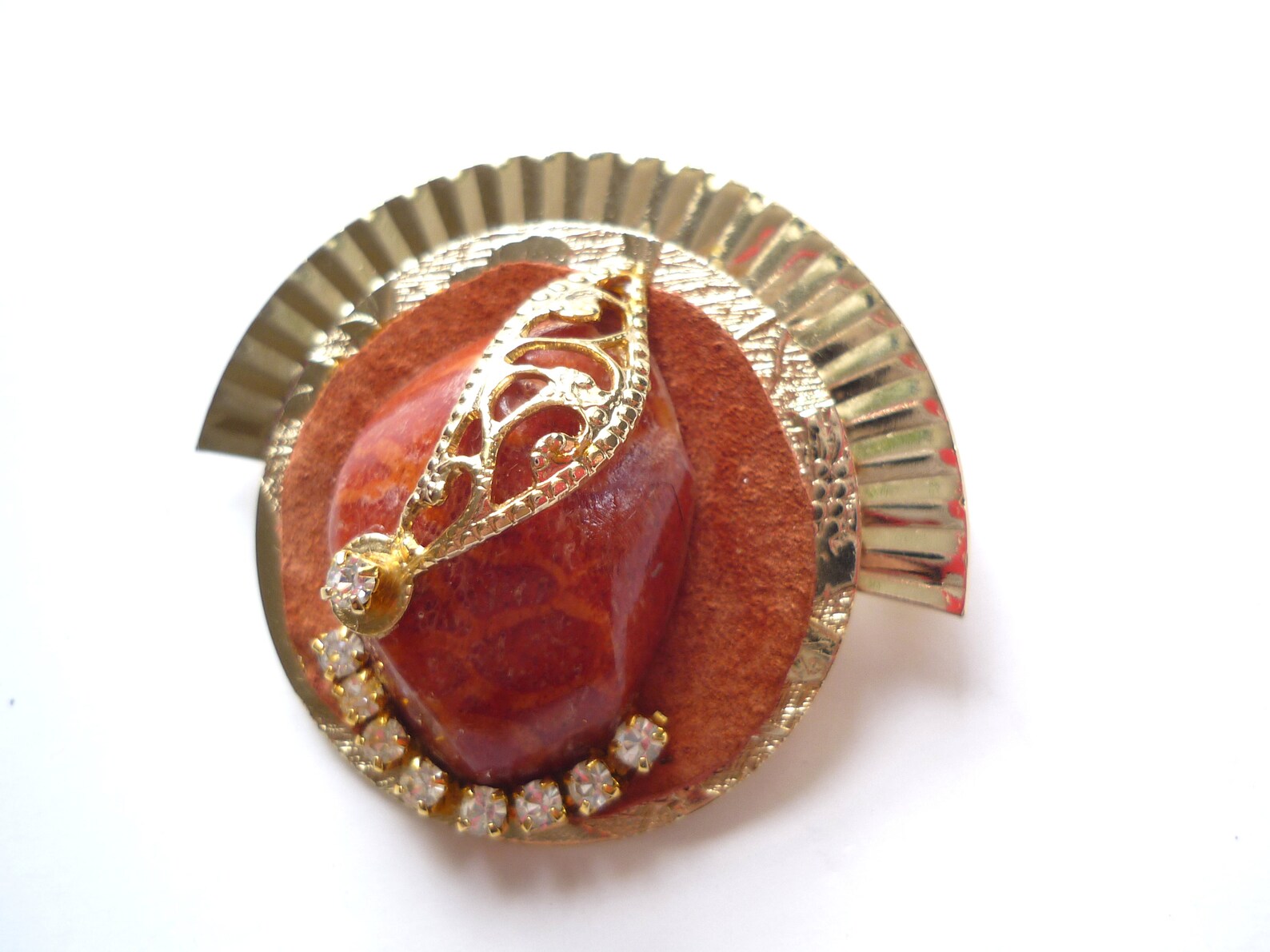 Brooch 80s Pink Brooch Round Brooch Vintage Brooch Rosé - Etsy UK