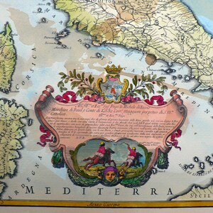 Italy Italy 1695 Antique Map of Europe Hand Colored - Etsy