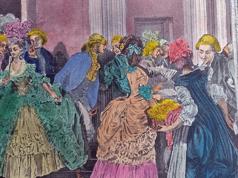 French Picture La Sortie De L'opera Moreau 1780 ,france Etching ...