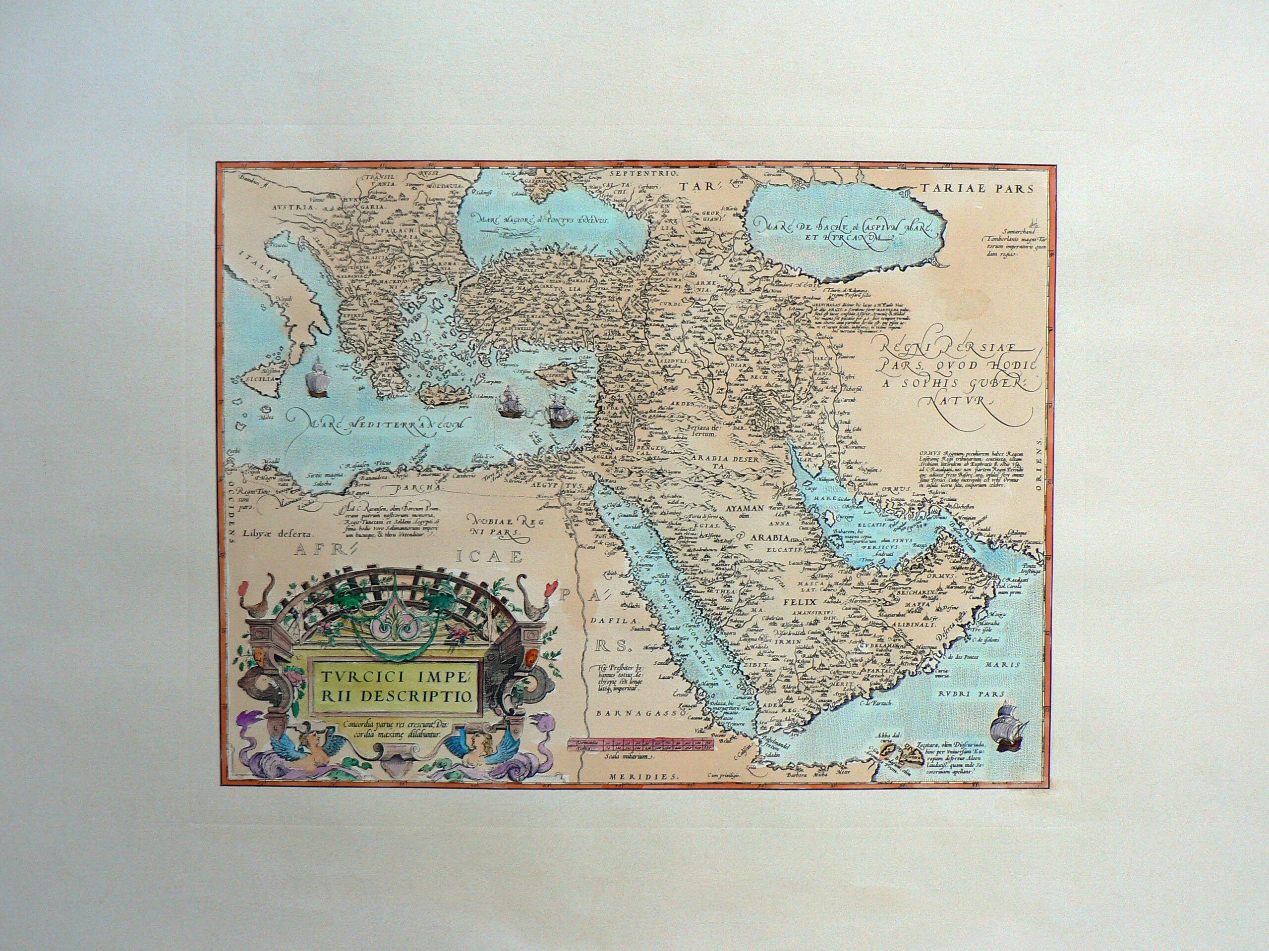 Turkey - Turkish Empire - Antique Map of World 1596 - Etsy
