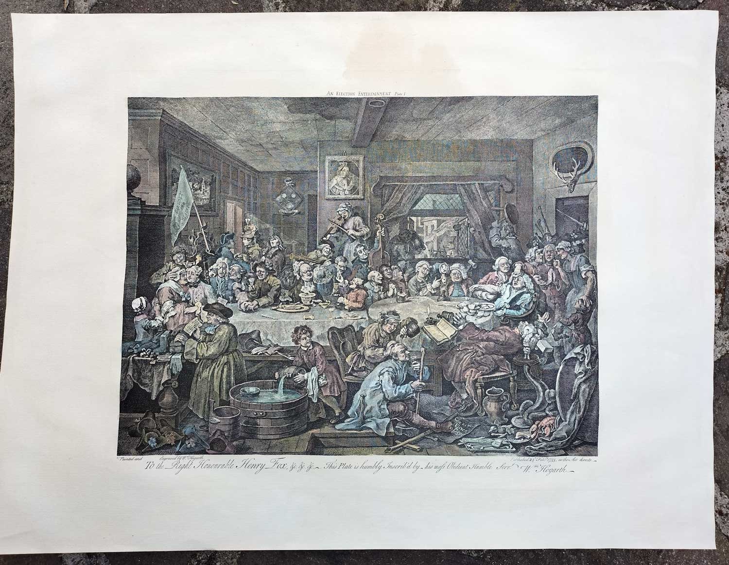 William Hogarth - Hand Colored Etching,english Painter, Engraver ...