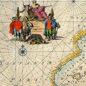 Mediterranean Sea I - Mare Nostrum - Antique Maps Hand Coloured - Etsy