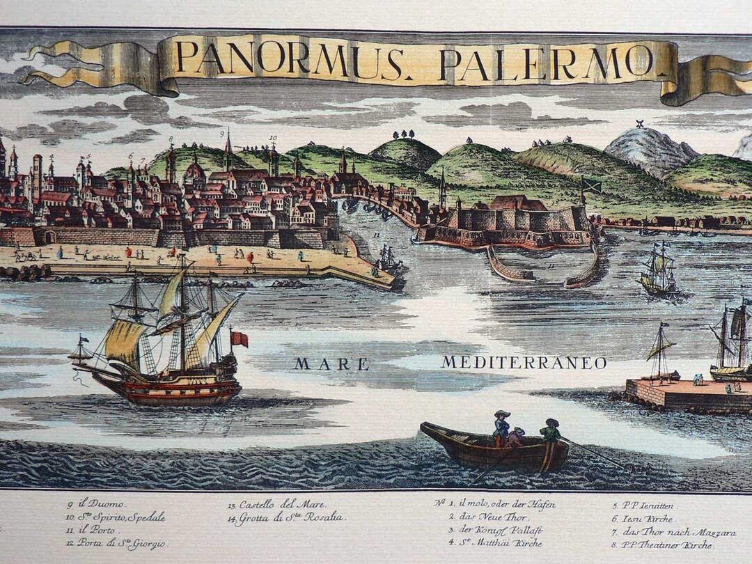 Palermo - Panormus - Sicily/italy - Antique City of Europe - Hand ...