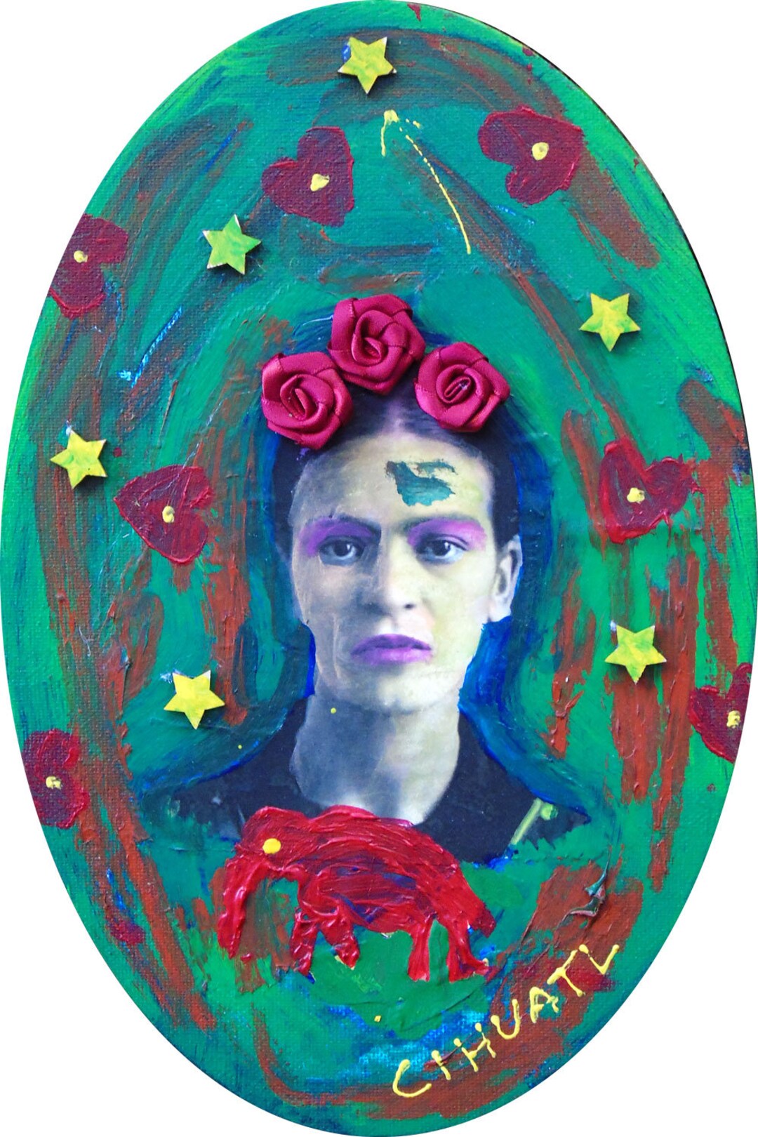 Frida Kahlo Calaveras Mexican Art Handmade Frida Kahlo Portrait Mexico ...