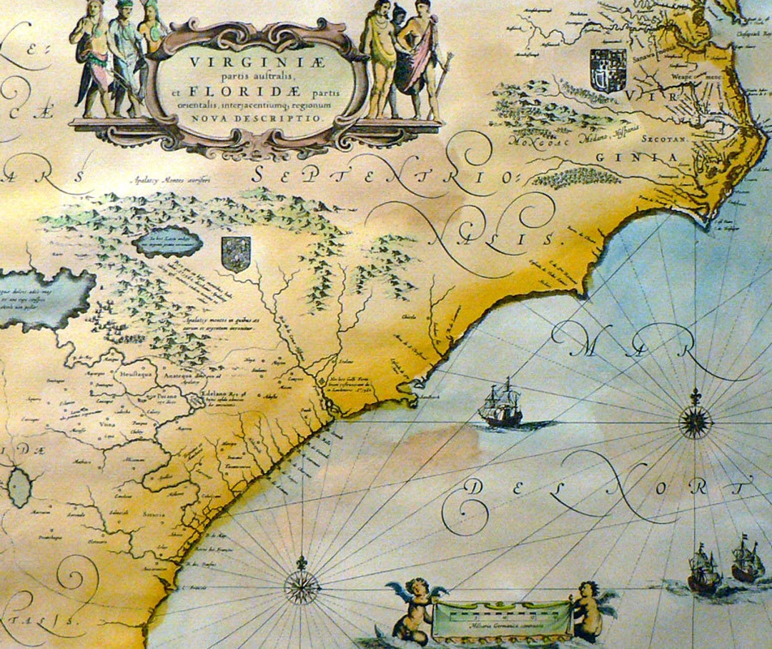 America - Virginia/florida - Antique Maps of America (terra Incognita ...