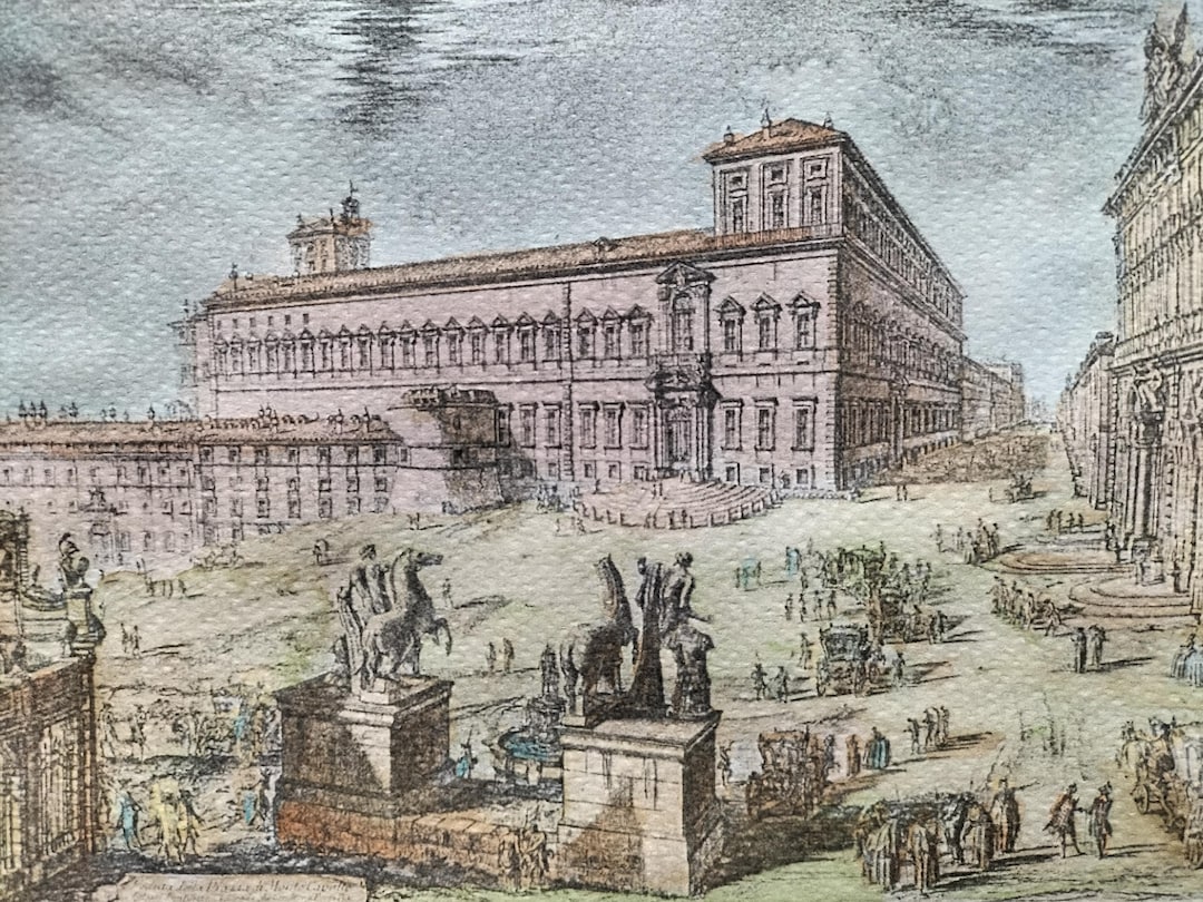 Piranesi, Rome, Quirinale, Hand Colored Etching, Drawings, Rome ...